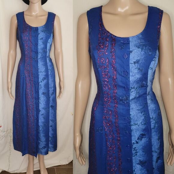 Jamie Brooke | Dresses | Vintagejamie Brooke Sleeveless Multipatterned ...